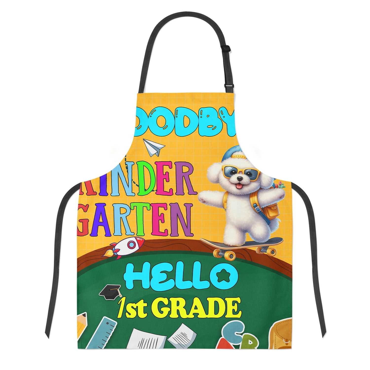Back to School Bichon Frise Goodbye Kindergarten Hello 1st Grade Apron ...