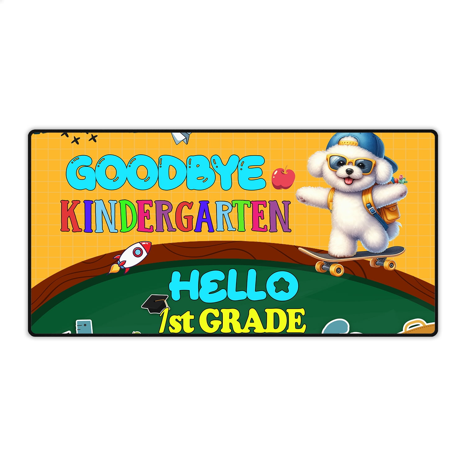 Back to School Bichon Frise Goodbye Kindergarten Hello 1st Grade Desk ...