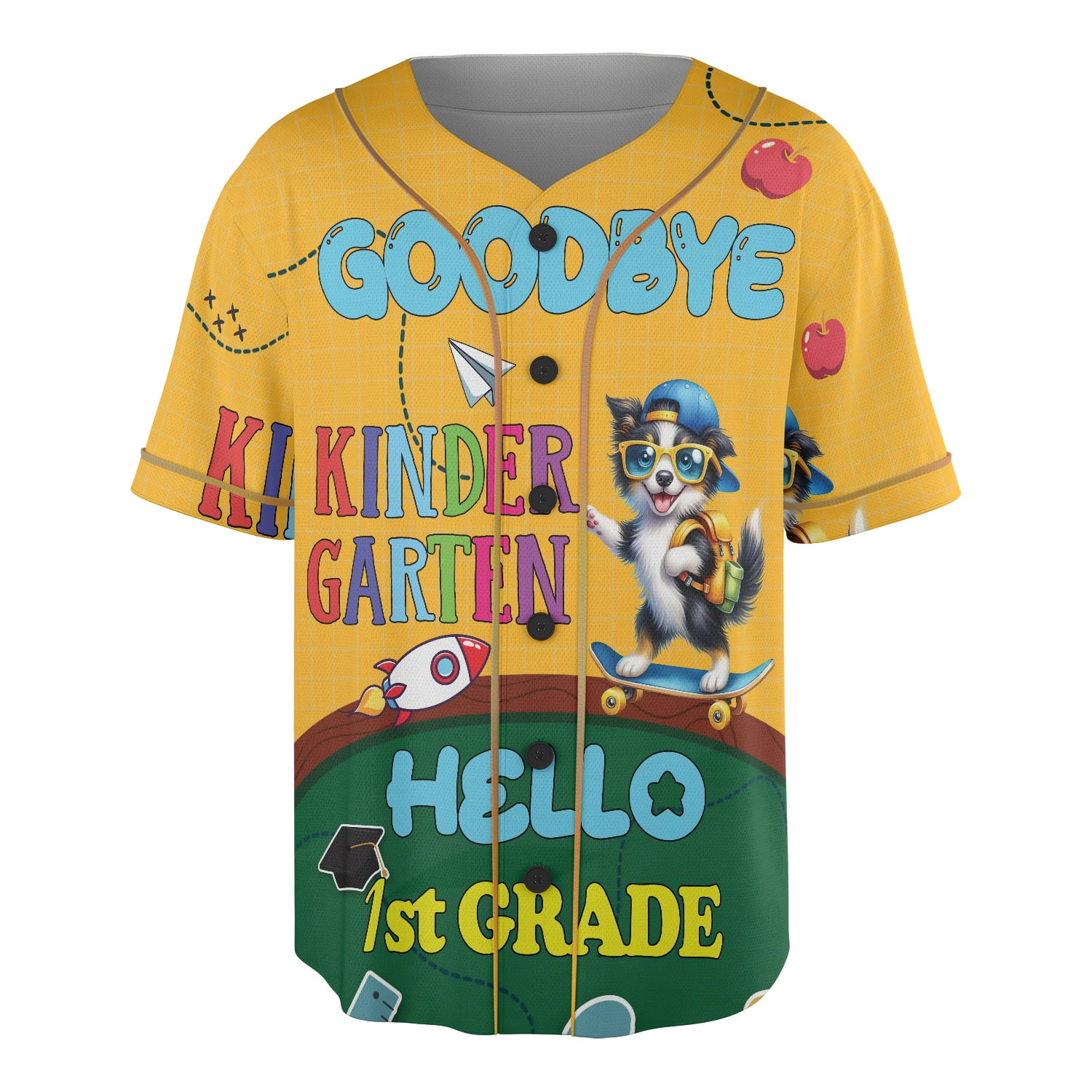 Back to School Border Collie Goodbye Kindergarten Hello 1st Grade All ...