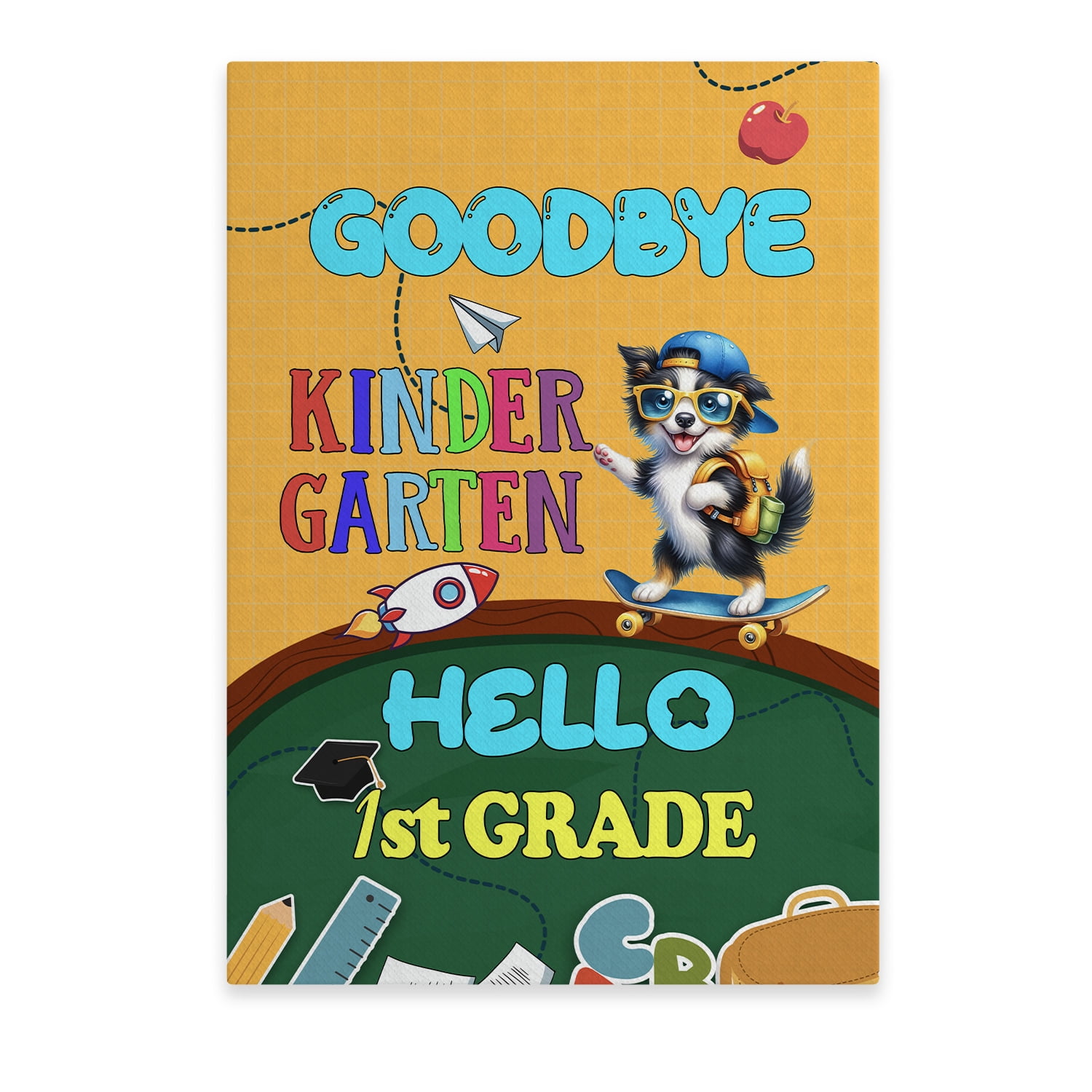 Back to School Border Collie Goodbye Kindergarten Hello 1st Grade ...
