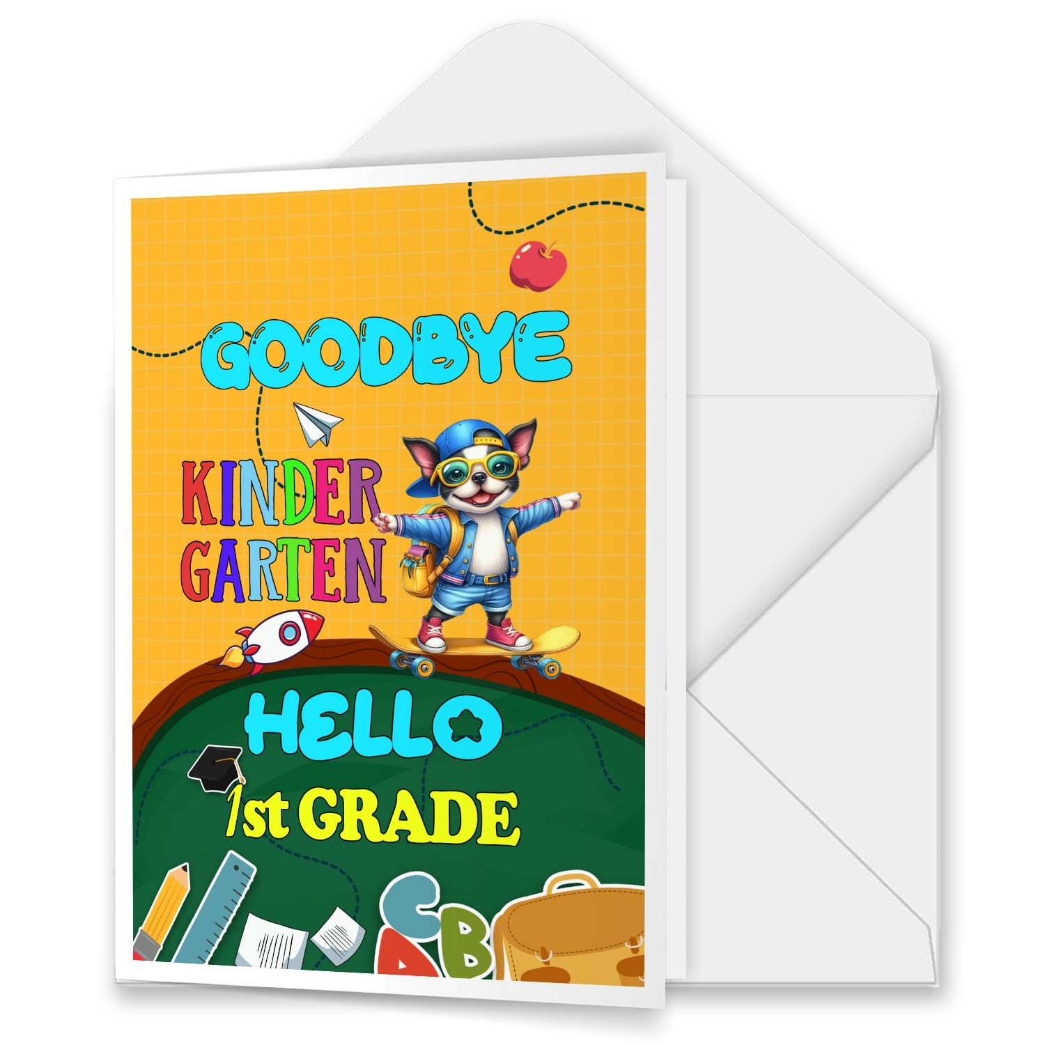 Back to School Boston Terrier Goodbye Kindergarten Hello 1st Grade ...