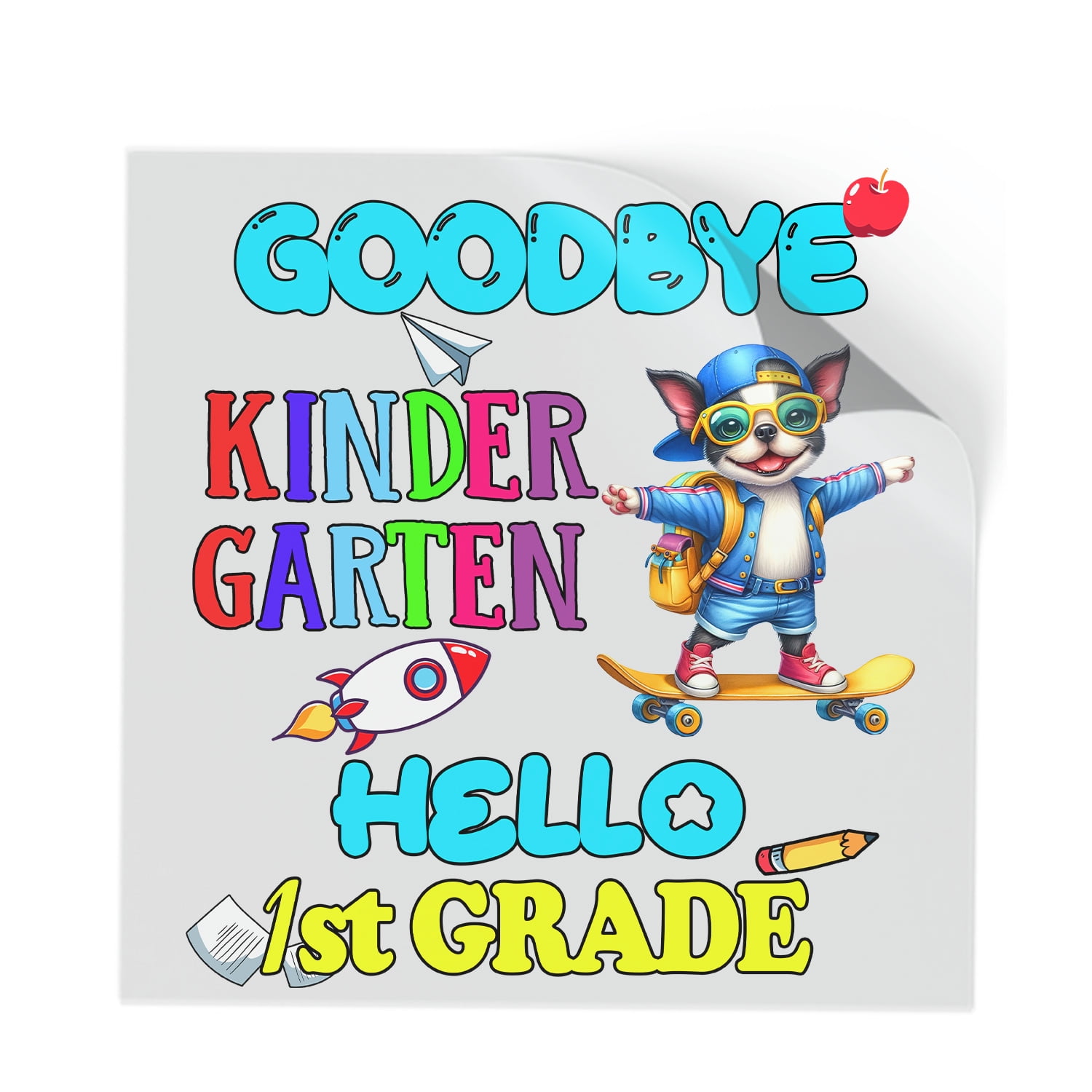 Back to School Boston Terrier Goodbye Kindergarten Hello 1st Grade ...