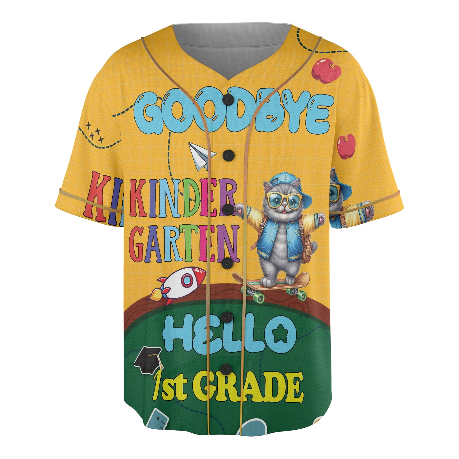 Back to School British Shorthair Goodbye Kindergarten Hello 1st Grade All Over Print 3D Baseball ...
