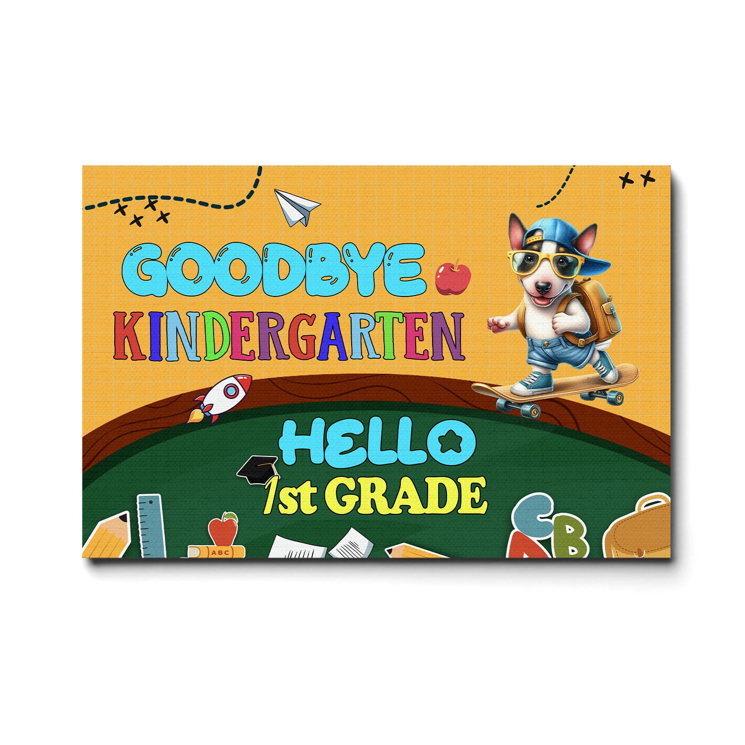 Back to School Bull Terrier Goodbye Kindergarten Hello 1st Grade ...