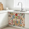 Back to School Cabinet Curtains for Kitchen 11"W x 13"L, Vintage Earth ...