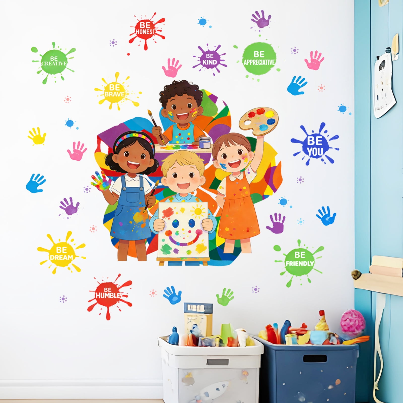 Back To School Cartoon Wall Decals - With Playful Cartoon Character ...