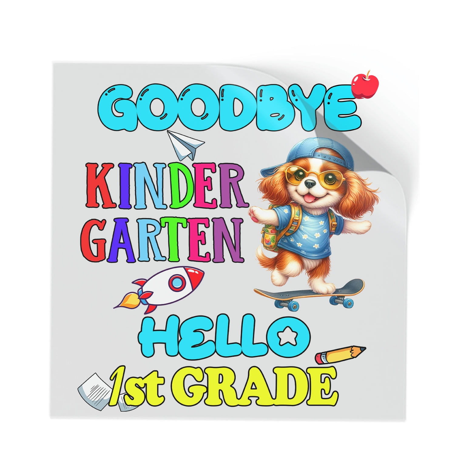 Back to School Cavalier King Charles Spaniel Goodbye Kindergarten Hello ...