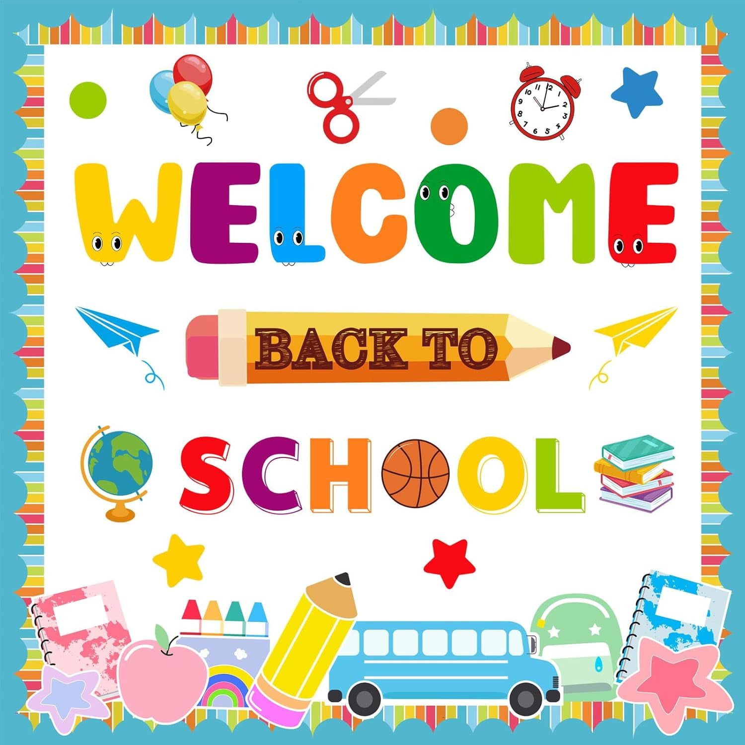 Back to School Classroom Bulletin Board Decoration Set Welcome Back to ...