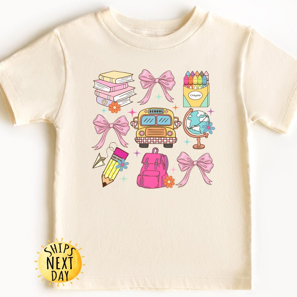 Back To School Coquette Toddler Shirt, School Bus Kids Shirt, School ...