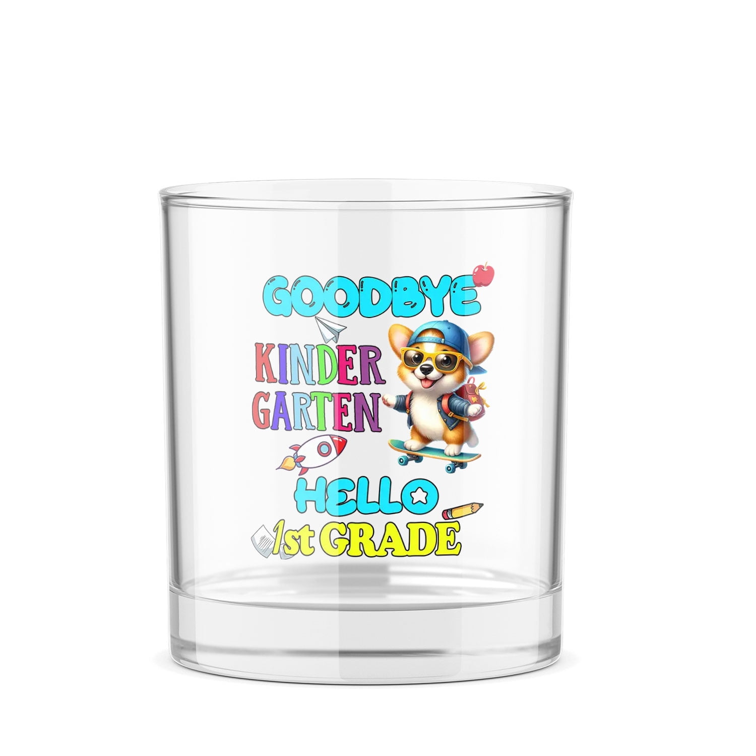 Back to School Corgi Goodbye Kindergarten Hello 1st Grade 11oz Whiskey ...