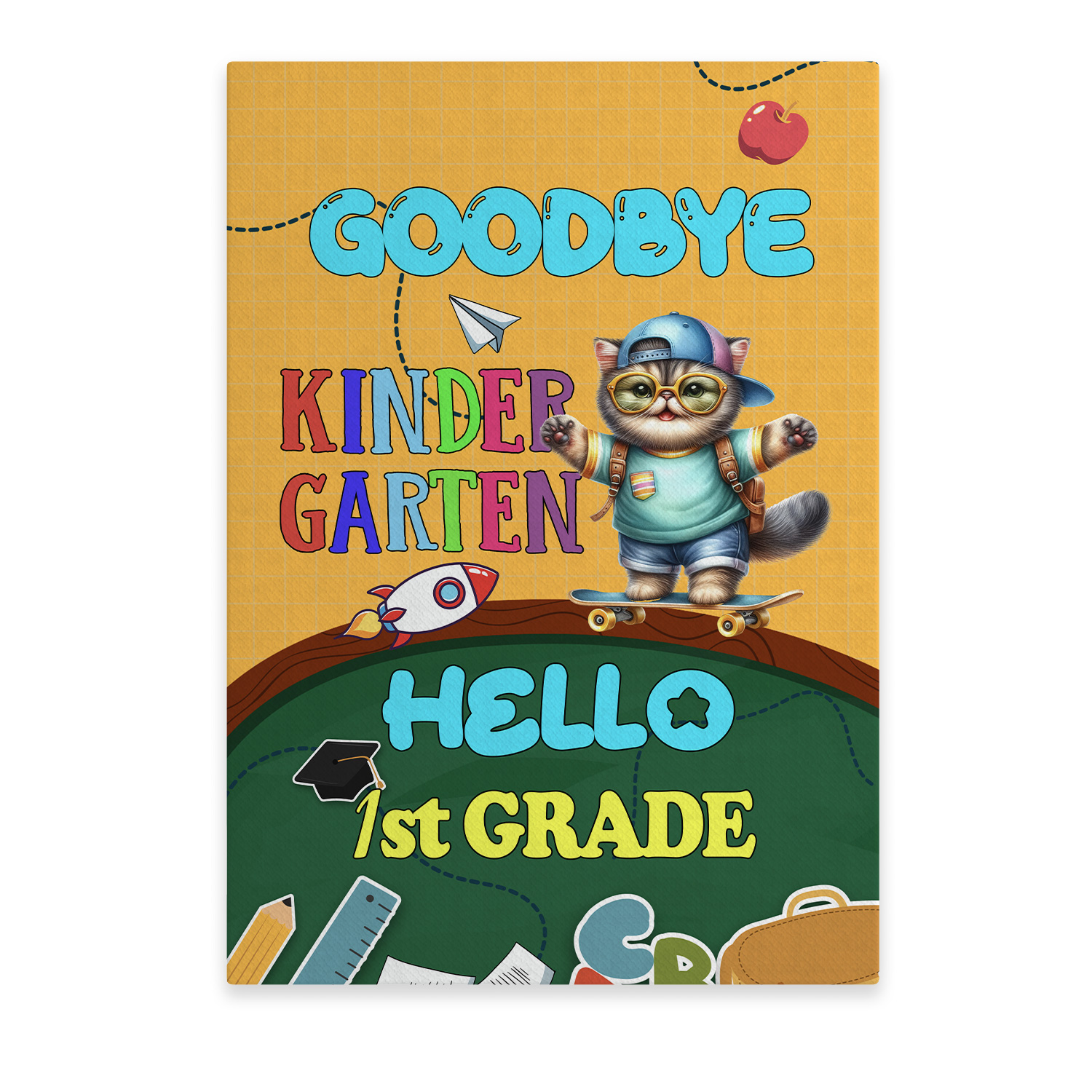 Back to School Exotic Shorthair Goodbye Kindergarten Hello 1st Grade ...