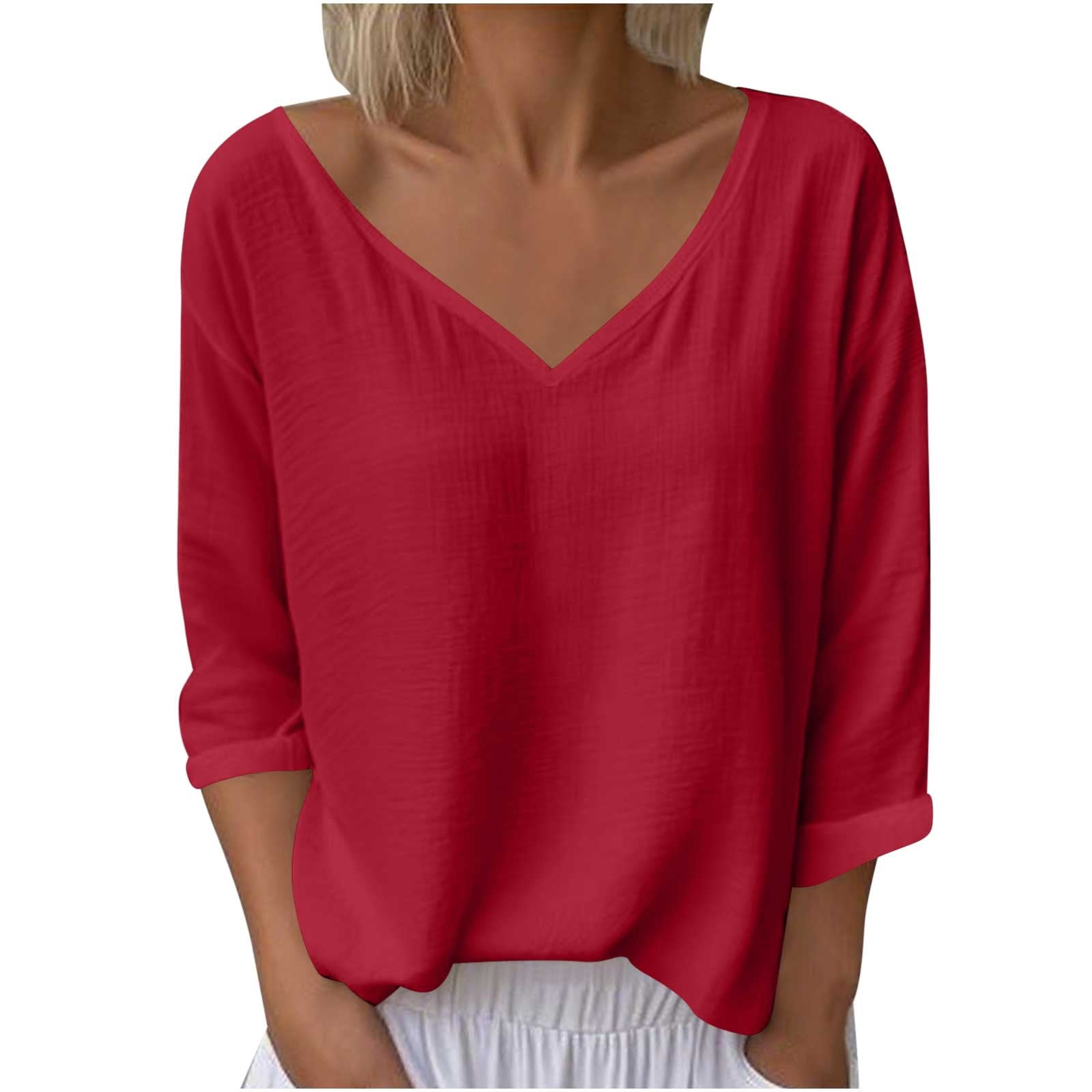 Fashion Fall Saving Fall T Shirts for Women Women's Shirts T Shirts 3/4 ...