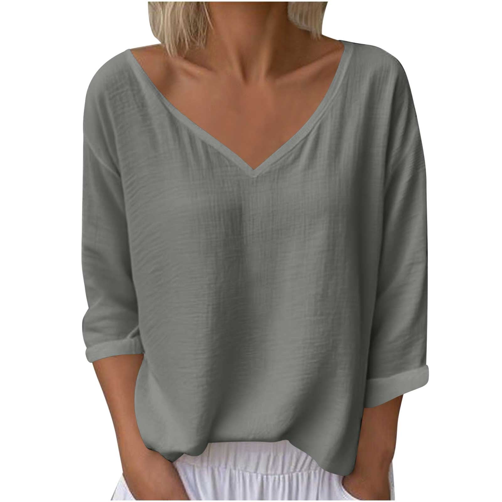 Fashion Fall Saving Women's Plus Size Fall Tops Womens Shirts 3/4 ...