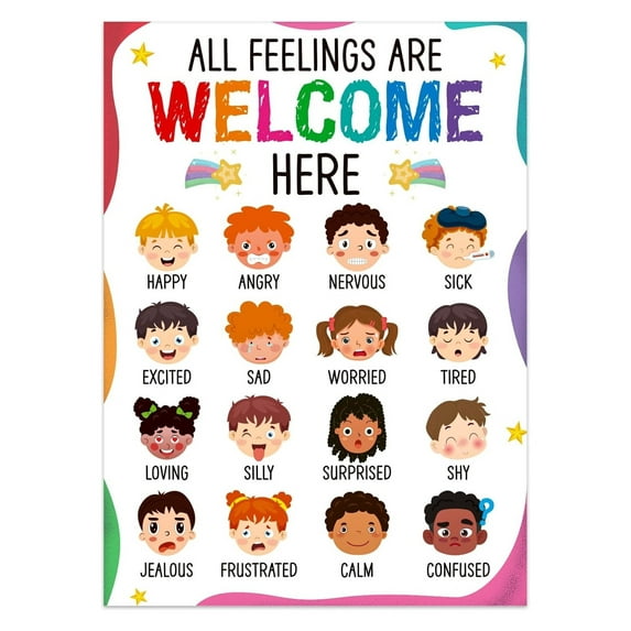 Back to School Feelings Chart - Emotions Learning Posters for Classroom ...