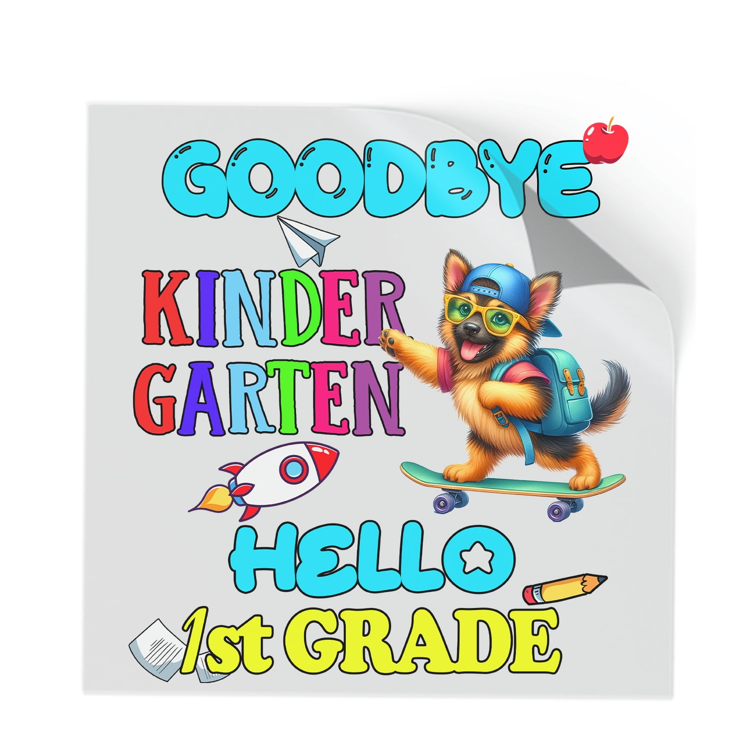 Back to School German Shepherd Goodbye Kindergarten Hello 1st Grade ...