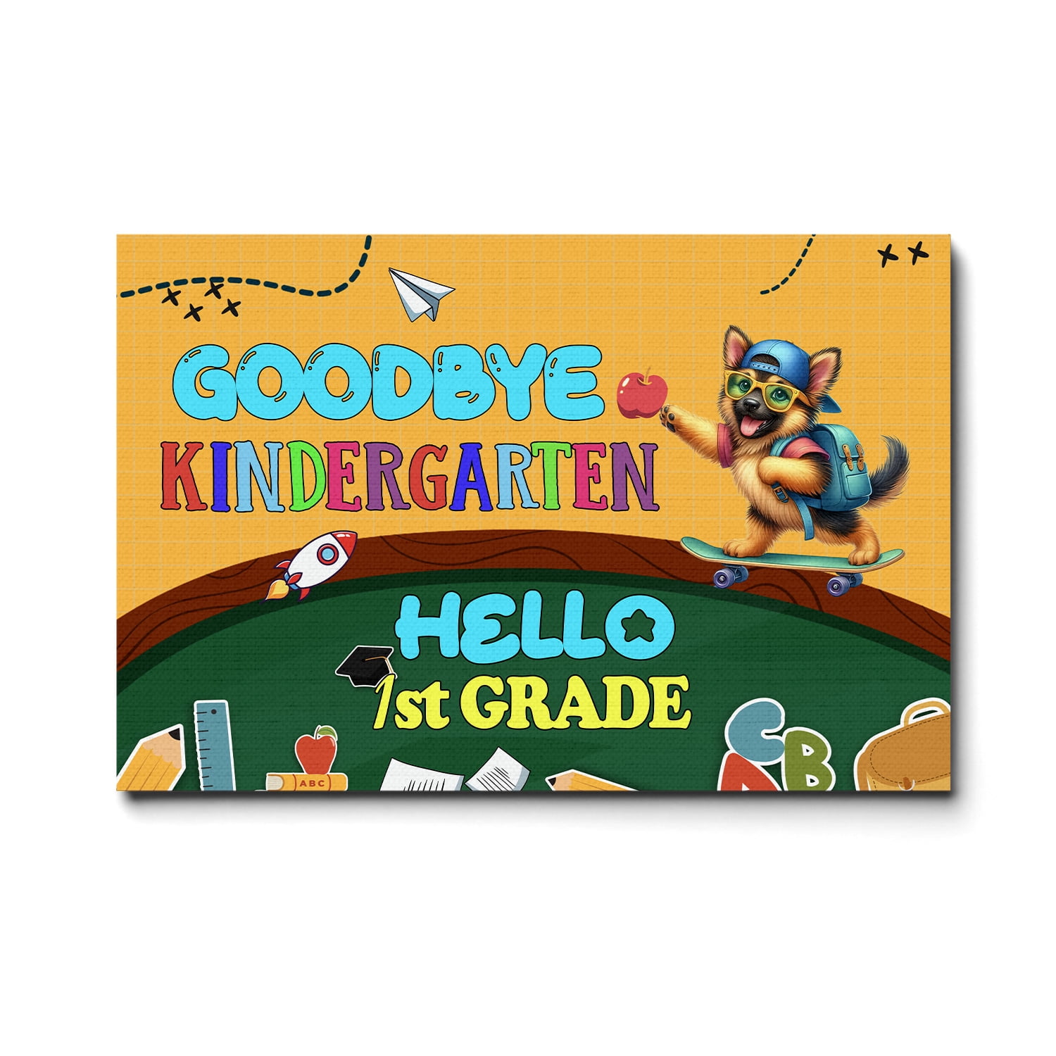 Back to School German Shepherd Goodbye Kindergarten Hello 1st Grade ...