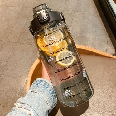 2 Liter Water Bottle with Straw Female Jug Girls Portable Travel ...