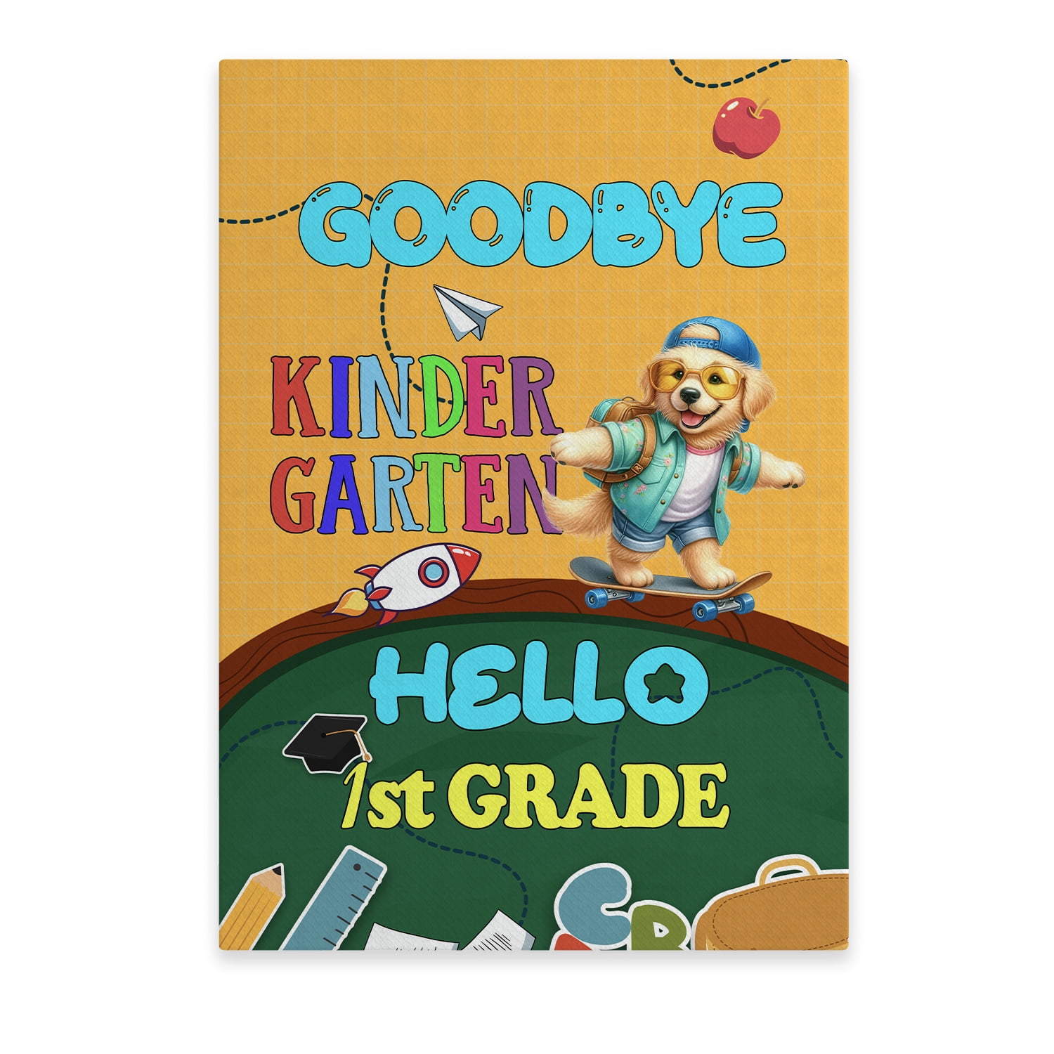 Back to School Golden Retriever Goodbye Kindergarten Hello 1st Grade ...