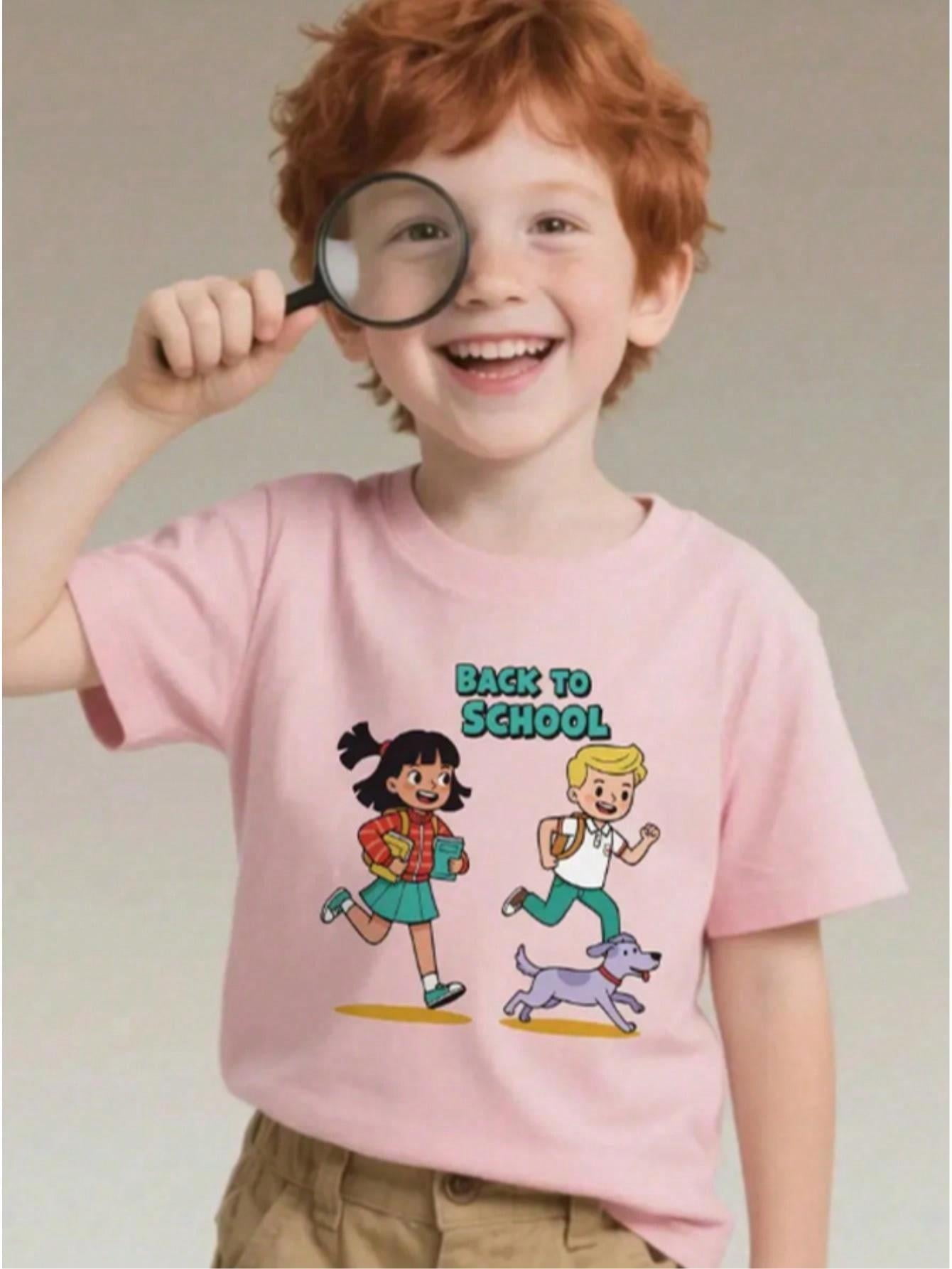 Back To School Graphic T-Shirt - Lightweight Loose Fit Tee For Boys ...