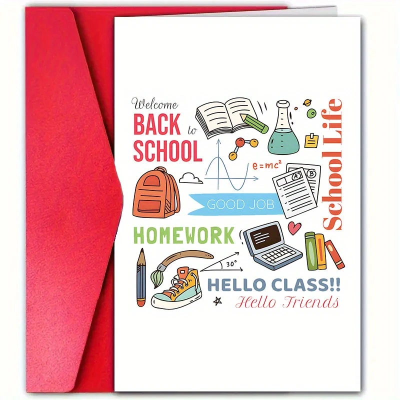 Back to School Greeting Card – “Welcome Back to School” Design with Fun ...