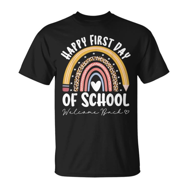 "Back To School Happy First Day Of School" Teacher T-Shirt, Soft Cotton ...