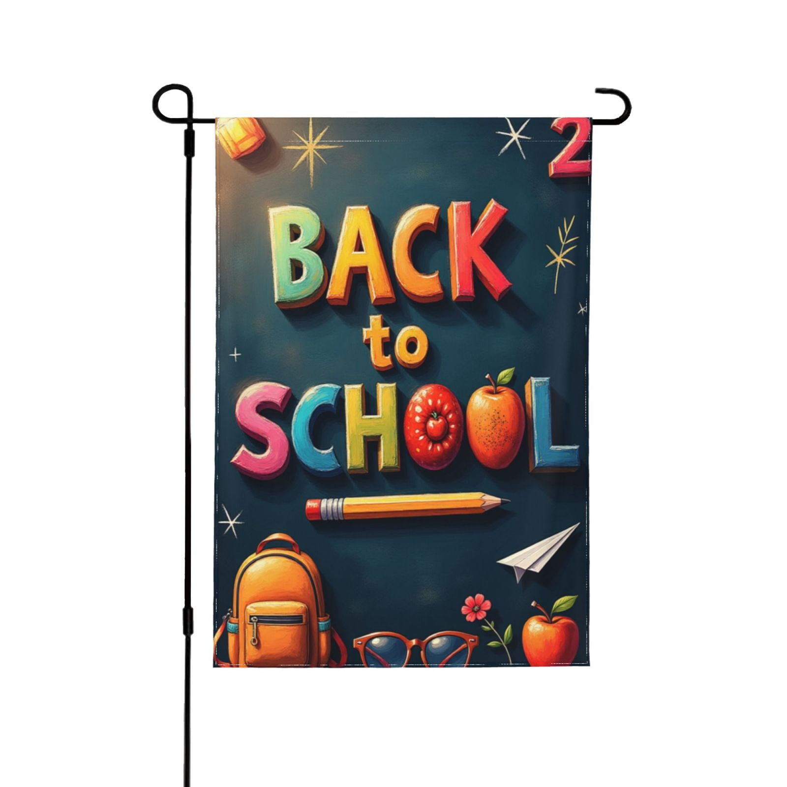 Back To School House Flag 12.5x18 Inch Double Sided School Day Apple ...