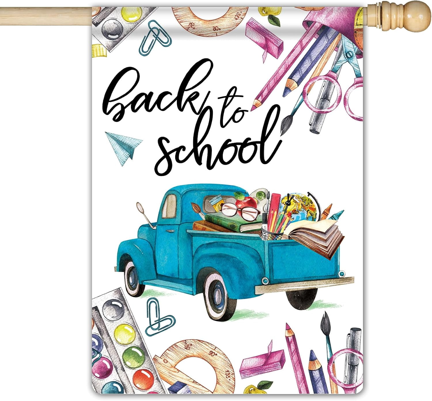Back to School Large Garden Flag 28 x 40 Inch Double Sided School ...