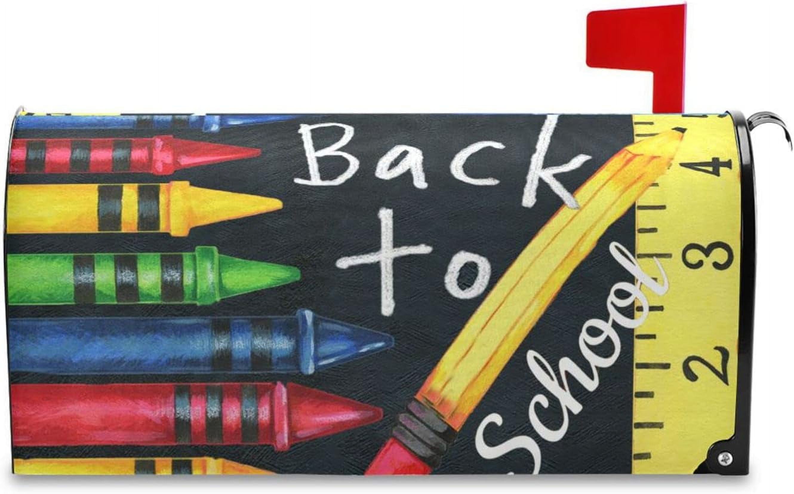 Back to School Mailbox Cover Magnetic Standard Size Colorful Crayon ...