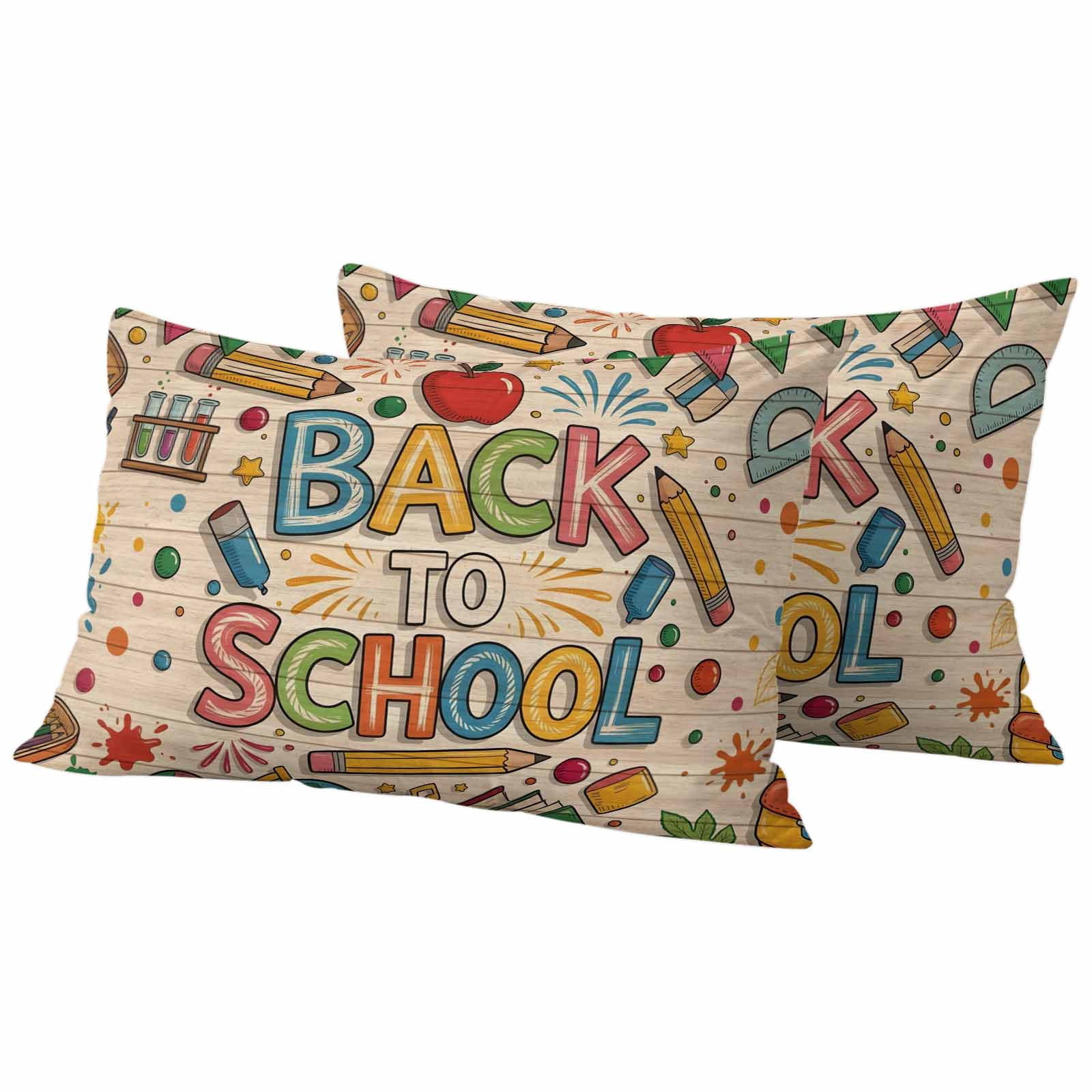 Back to School Outdoor Pillow Covers Set of 2 Vintage Earth Globe ...