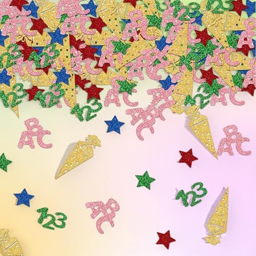 Back to School Party Confetti/Alphabet Birthday Decorations Confetti ...