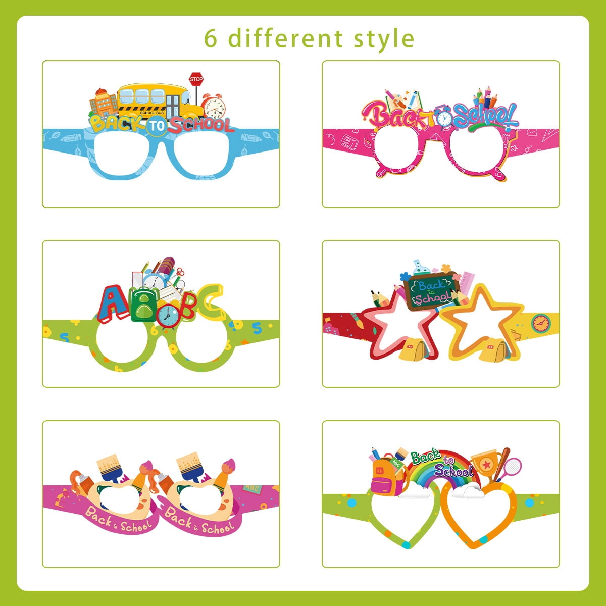 Back to School Party Glasses, First Day of School Paper Eyeglasses for ...