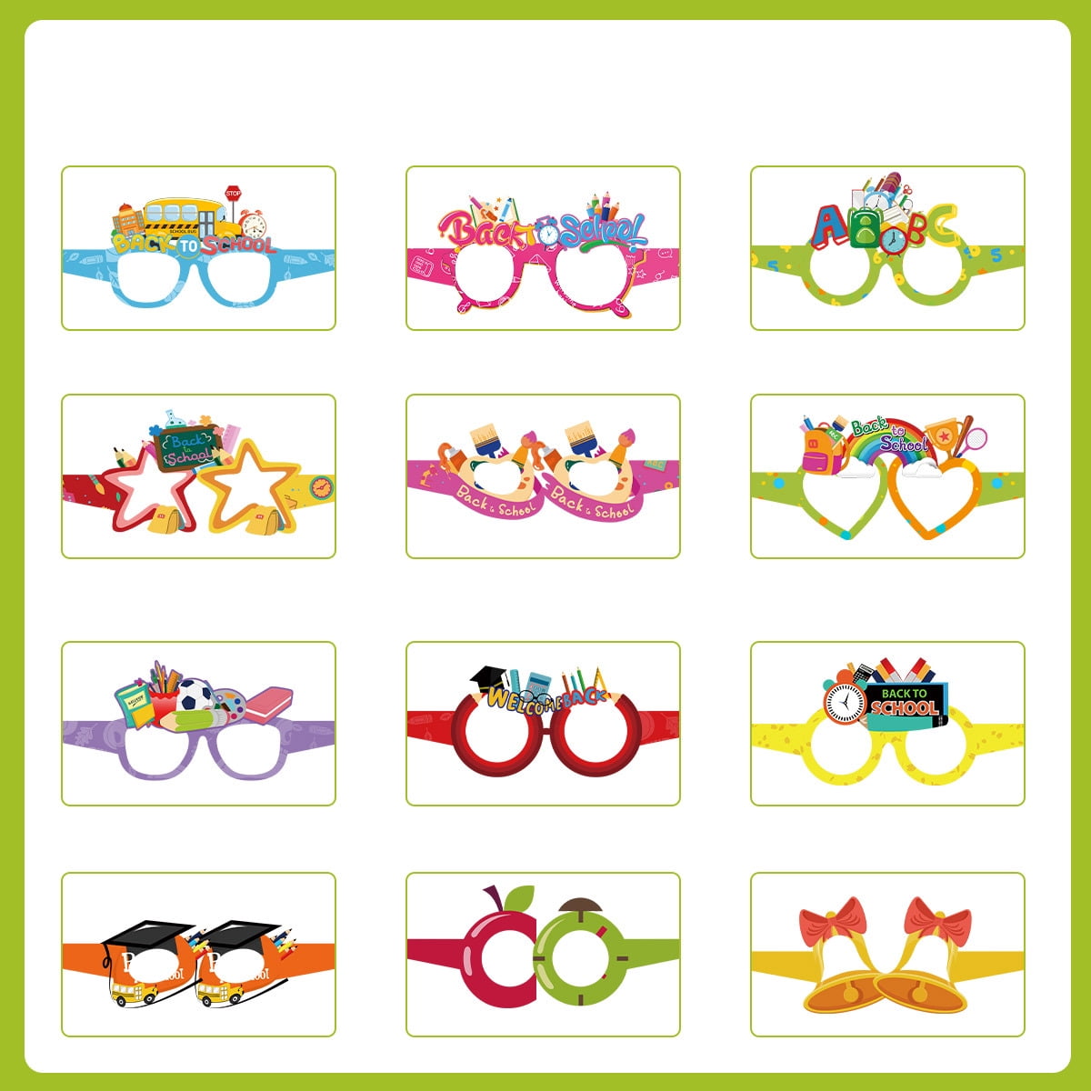 Back to School Party Glasses, First Day of School Paper Eyeglasses for ...