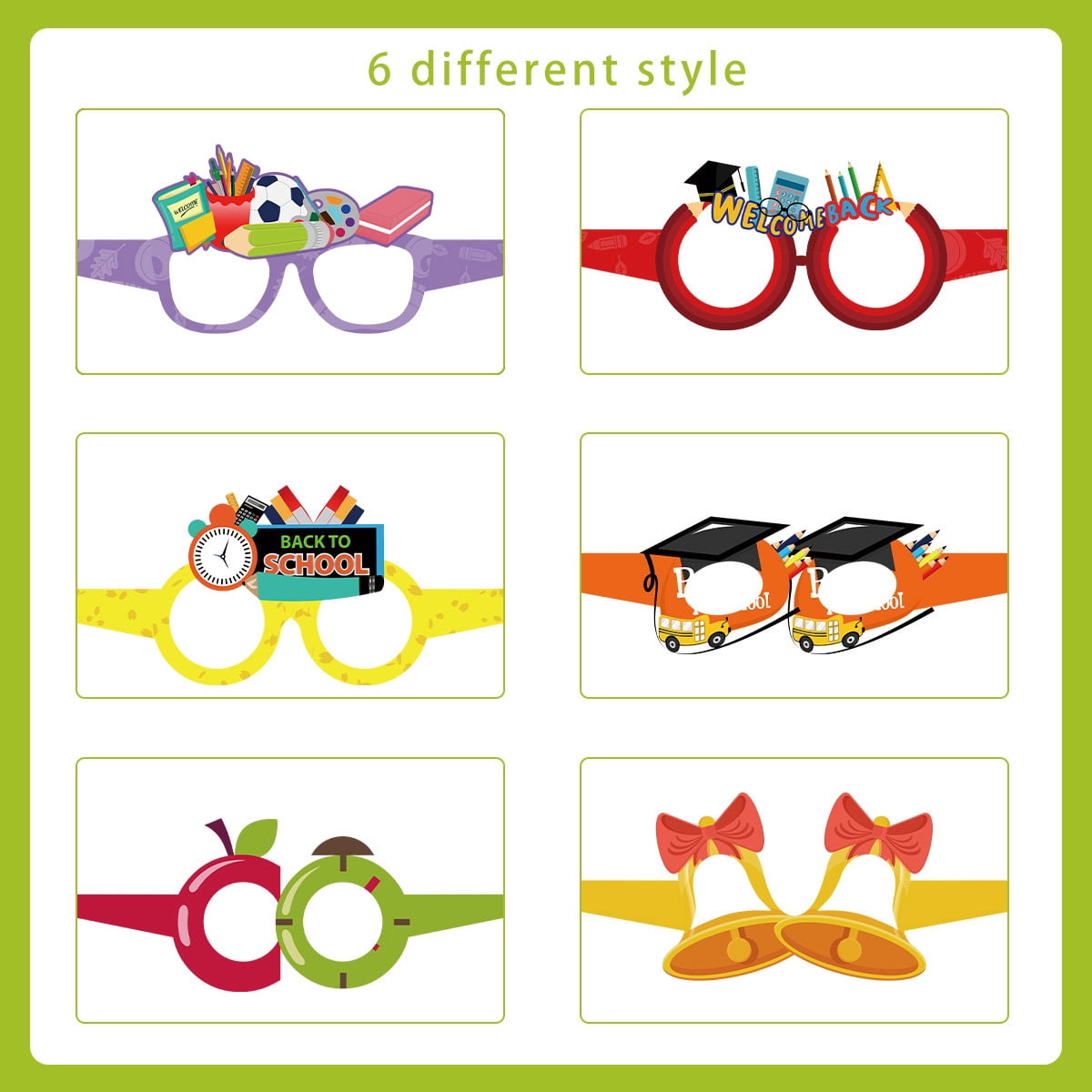 Back to School Party Glasses, First Day of School Paper Eyeglasses for ...