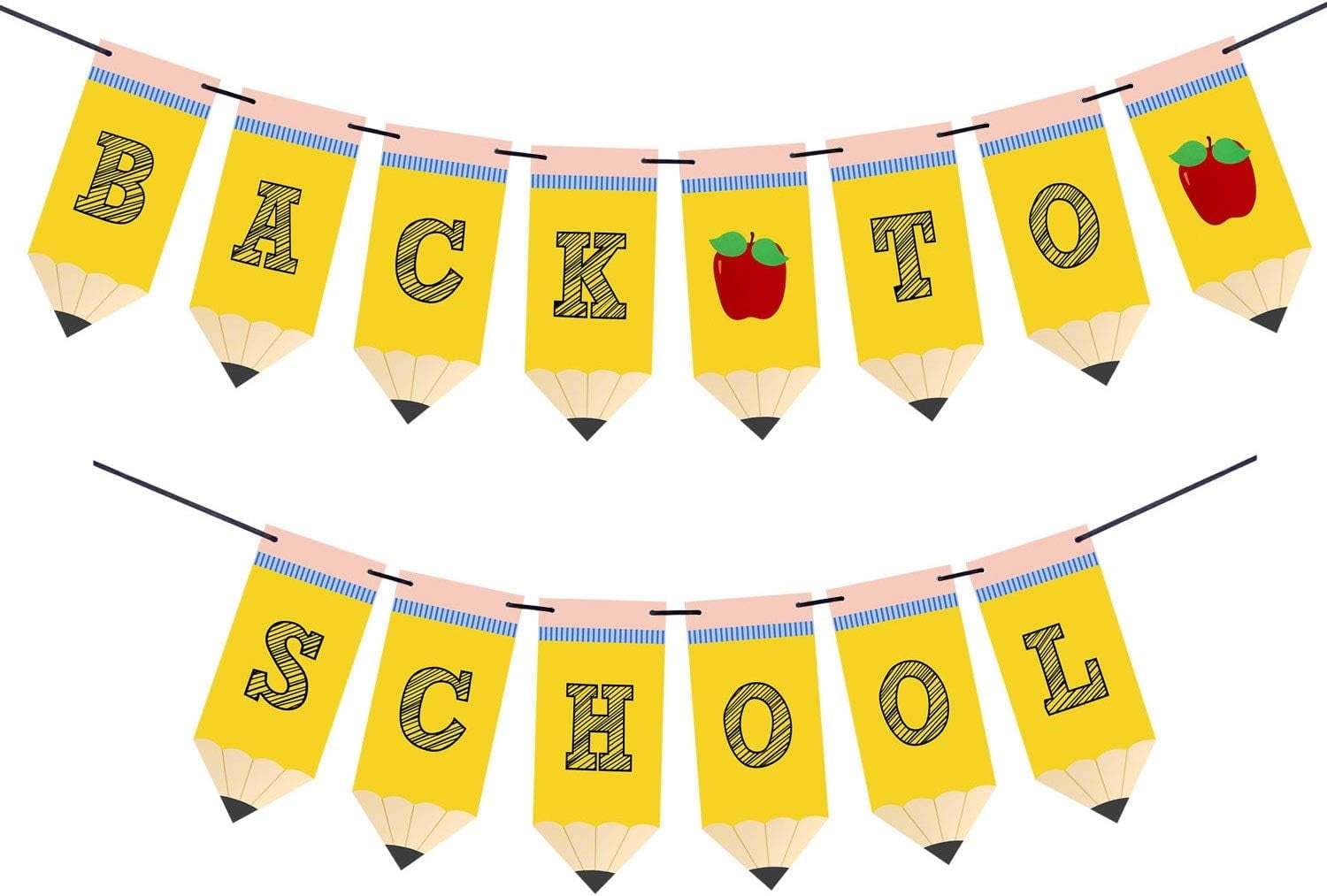Back to School Pencil Banner - First Day of School Banner - Back to ...