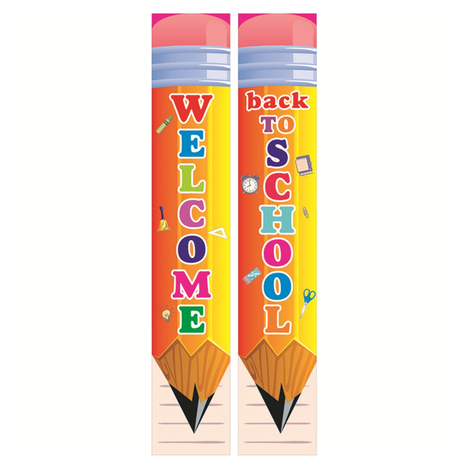 Back to School Pencil Banner for First Day of School Hanging Fabric ...