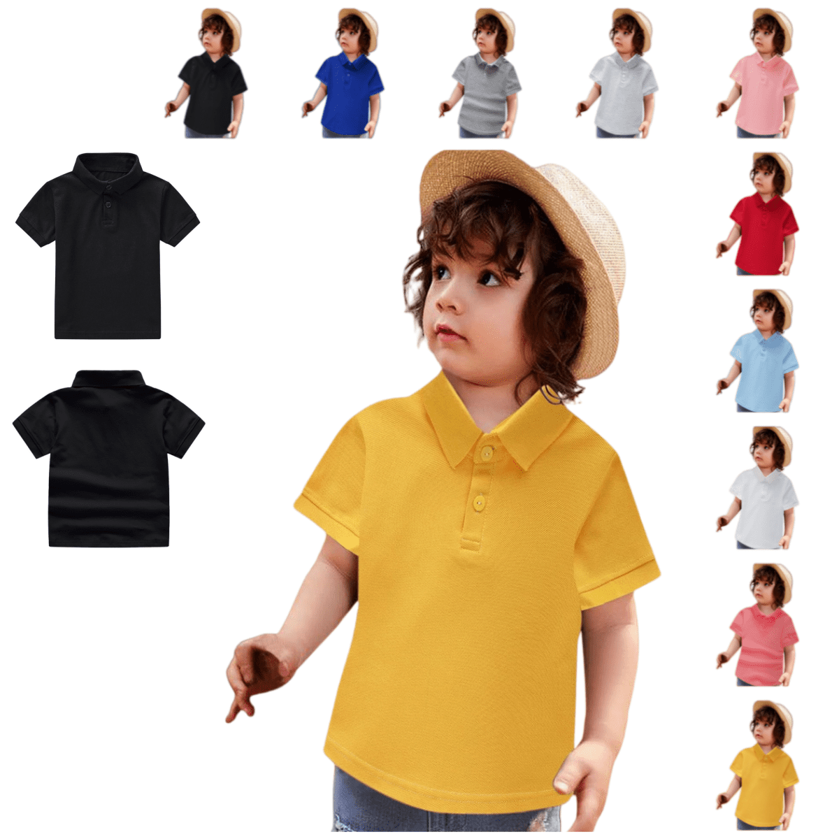 Back To School Polo Shirt for Boy Golf Tennis Quick Dry Collared Short ...