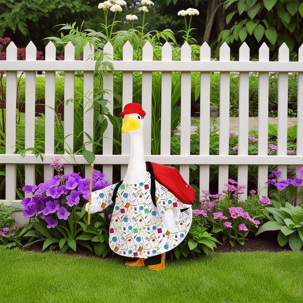 Back to School Porch Goose Outfits,4 Pcs/Set Yard Goose Statue Clothes ...