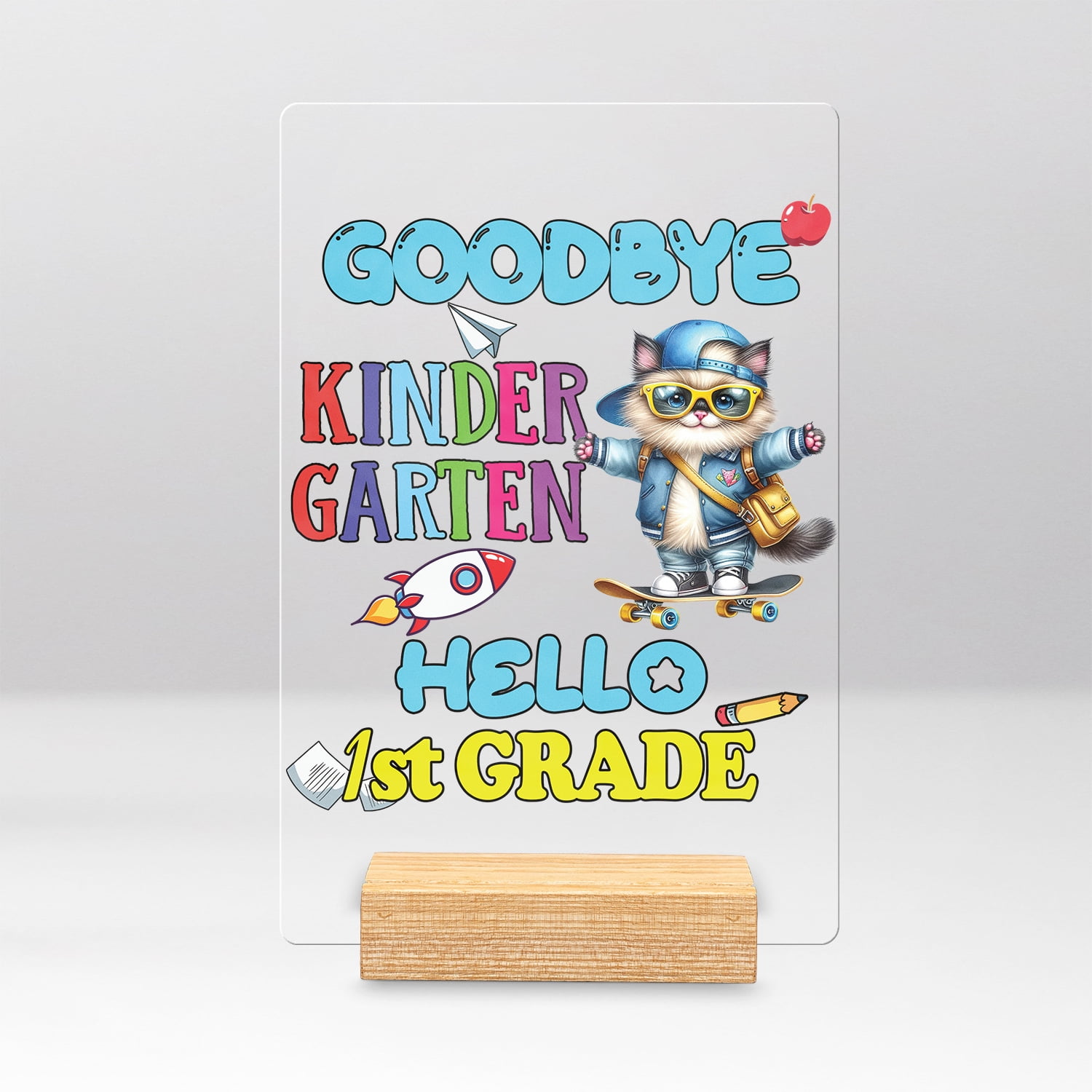 Back to School Ragdoll Goodbye Kindergarten Hello 1st Grade Acrylic ...