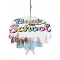 Back To School Round Outdoor Tablecloth with Umbrella Hole Pink Plaid ...