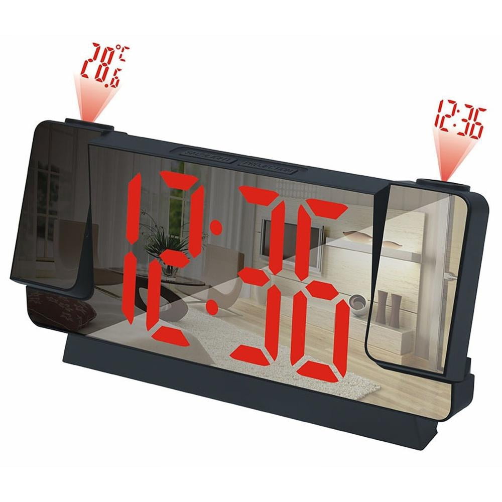 JOGZMZ Projection Alarm Clock New Mirror Large Screen Display Silent ...