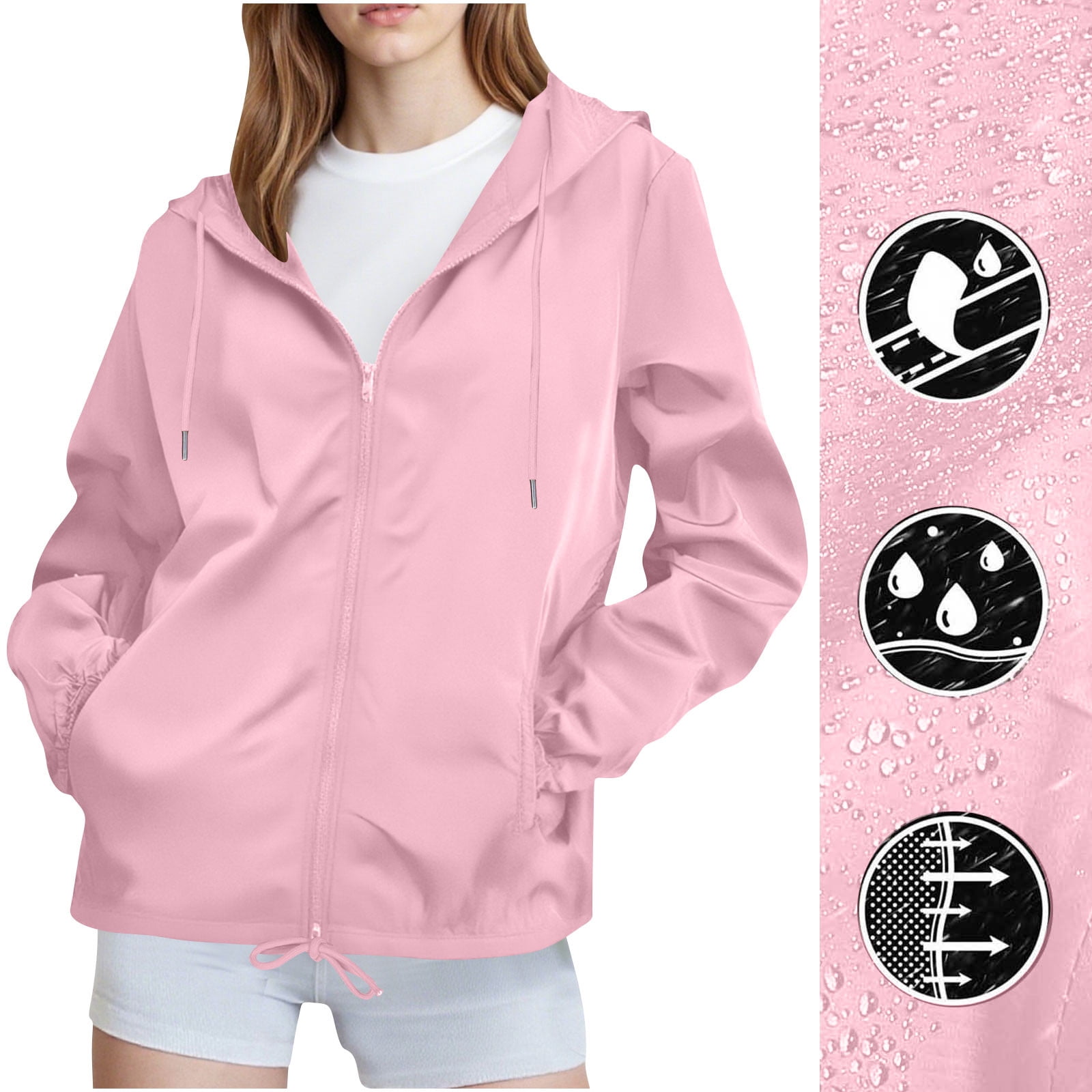 Pohista My Items Jackets Women's Rain Jacket Water Proof Breathable ...