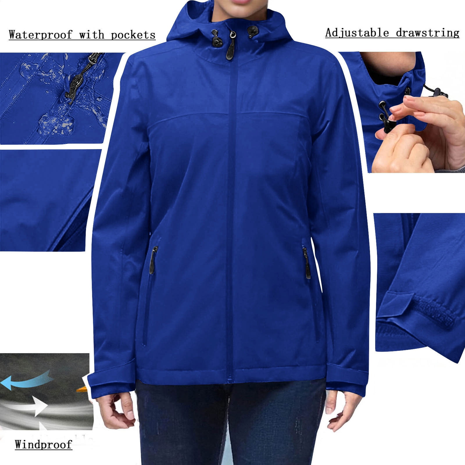 Back to School Savings Pohista My Items Rain Jacket Women Long Packable ...