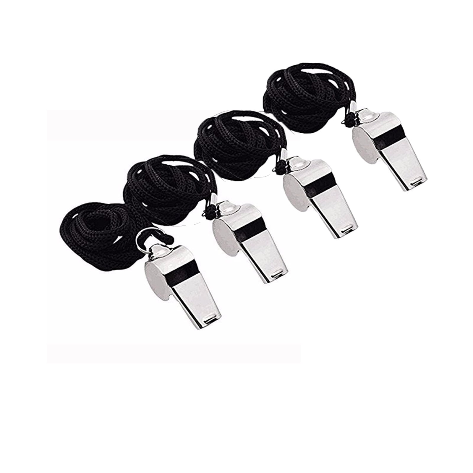 Suncoda Whistle with Lanyard, 4 Pack Stainless Steel Sports Whistles ...