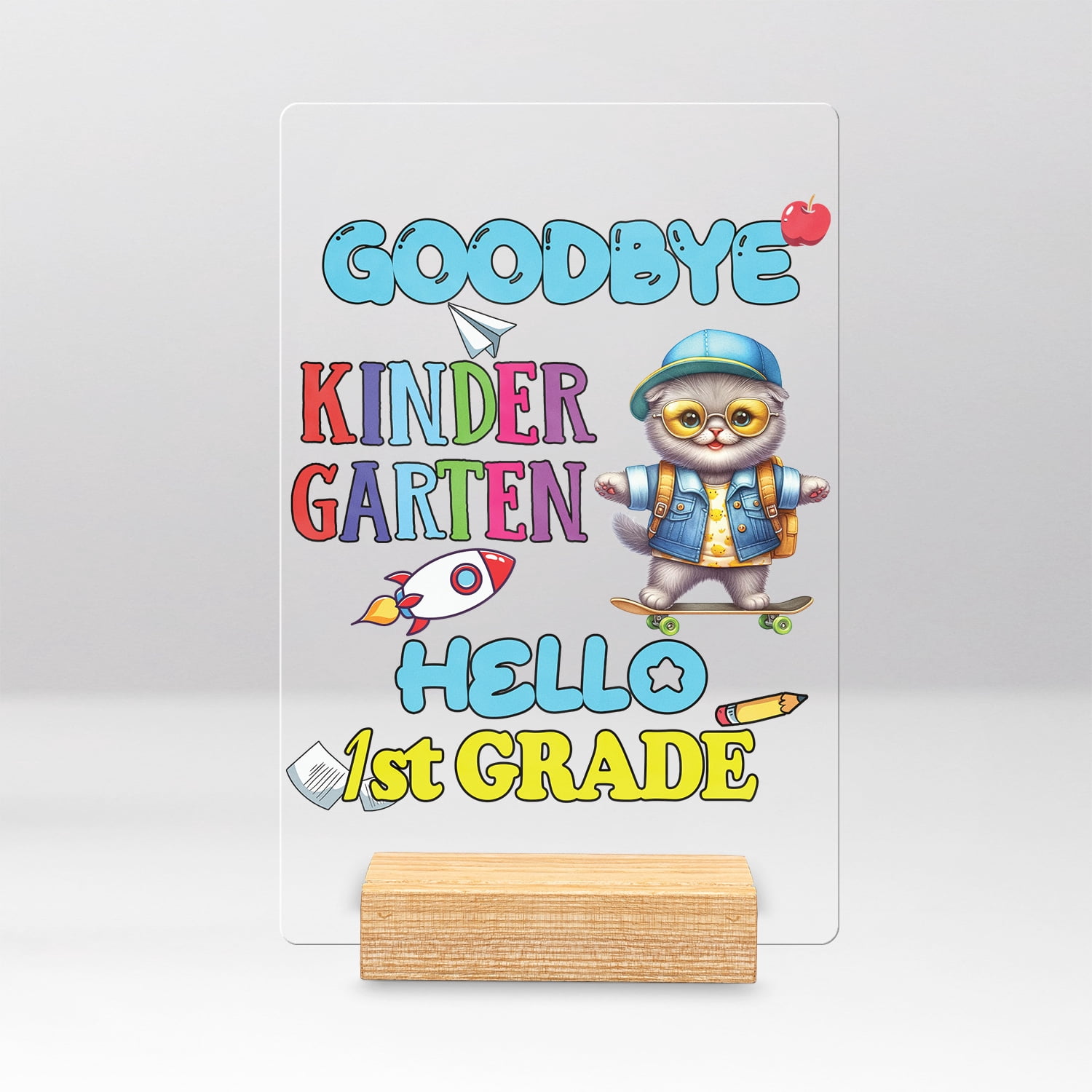 Back to School Scottish Fold Goodbye Kindergarten Hello 1st Grade ...