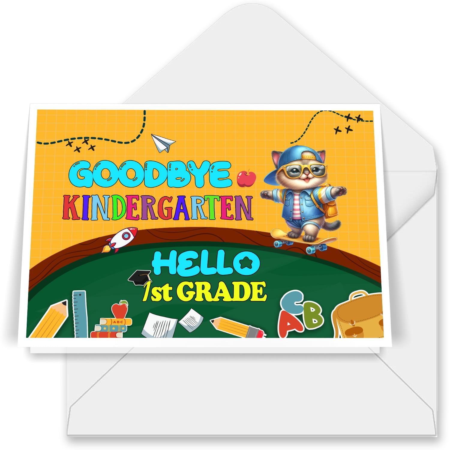 Back to School Siamese Goodbye Kindergarten Hello 1st Grade 7x5in ...