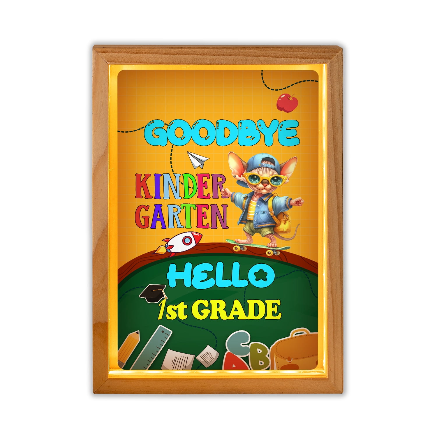 Back to School Sphynx Goodbye Kindergarten Hello 1st Grade Acrylic ...