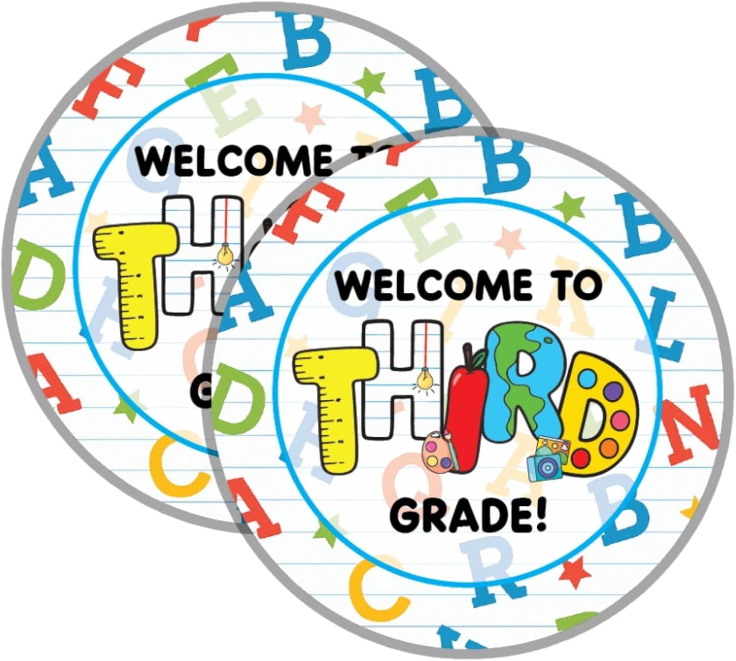Back to School Stickers for Kids Colorful Alphabet Welcome to 3rd Grade ...