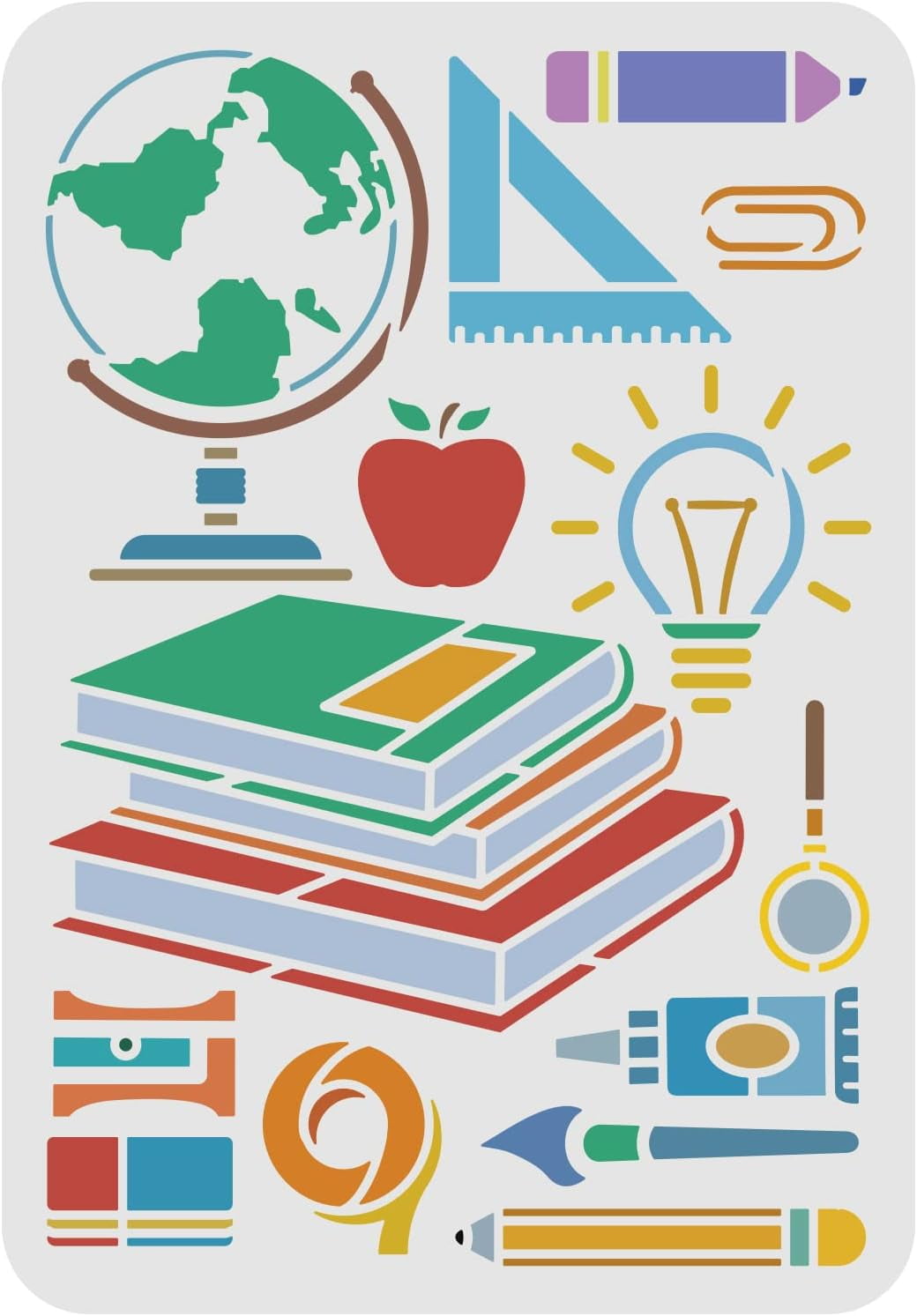 Back to School Theme Stencils for Painting 11.7x8.3inch Reusable ...