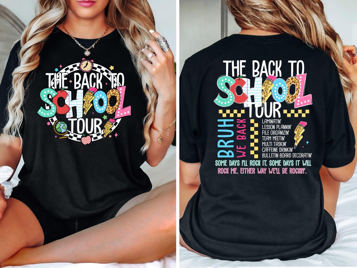 Back to School Tour Teacher Shirt, Graphic Teacher Tee for Women, First ...