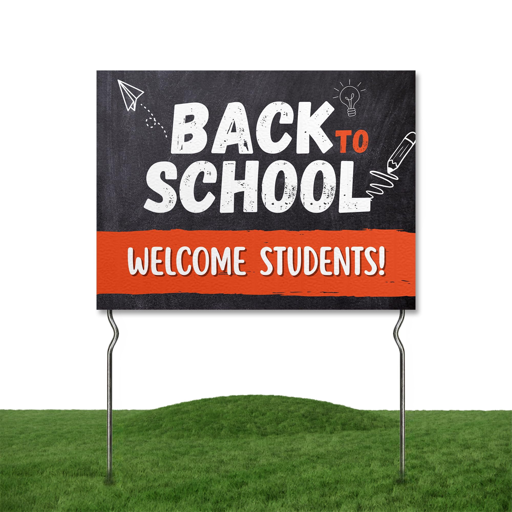Back to School - Welcome Students! Yard Sign by DC | 24"x18" Double ...